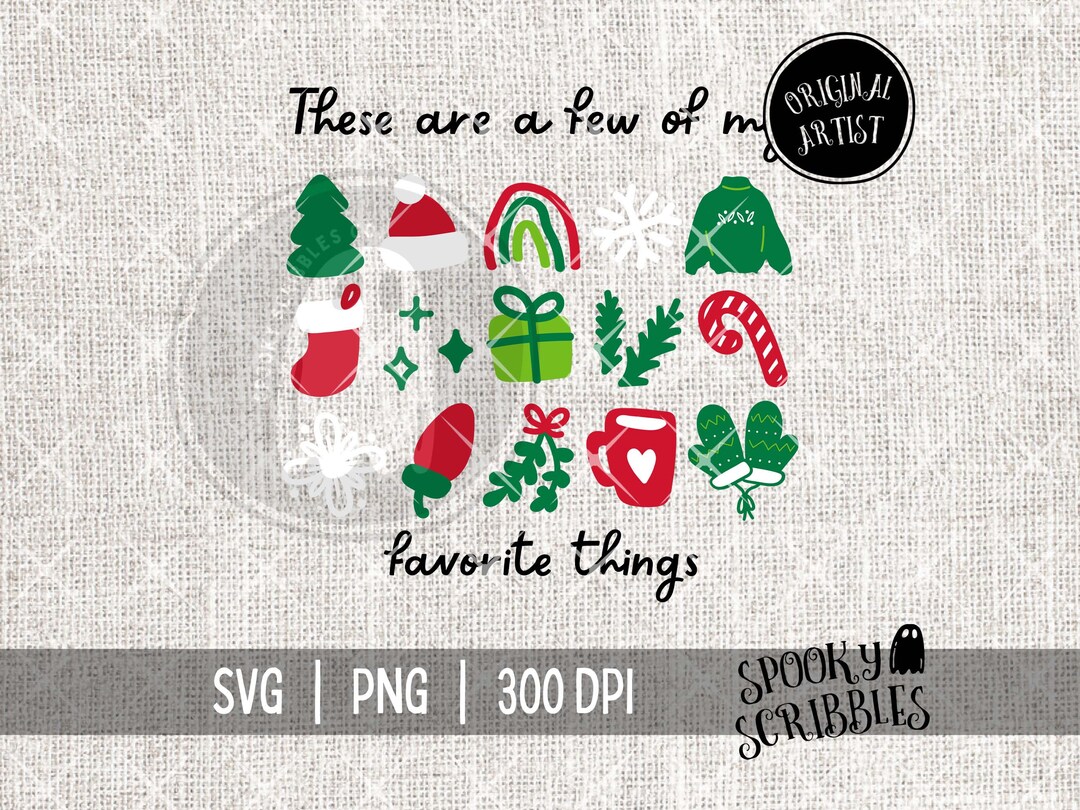 Favorite Things Christmas Print | SVG Cut File | Christmas Clip Art ...