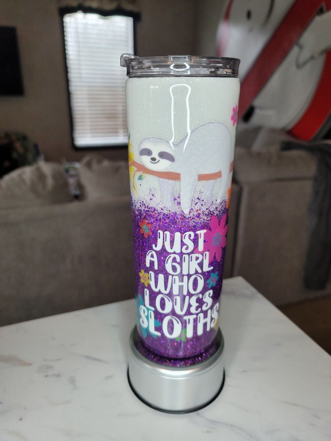 Just a Girl Who LOVES Sloths a Sloth Glitter Tumbler - Etsy
