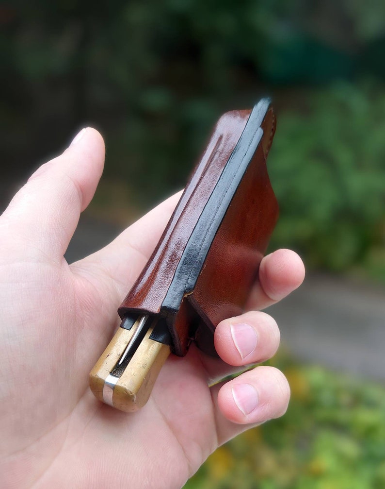Horizontal Leather Sheath for Buck 110 Folding Hunter Knife / Buck 112 ...