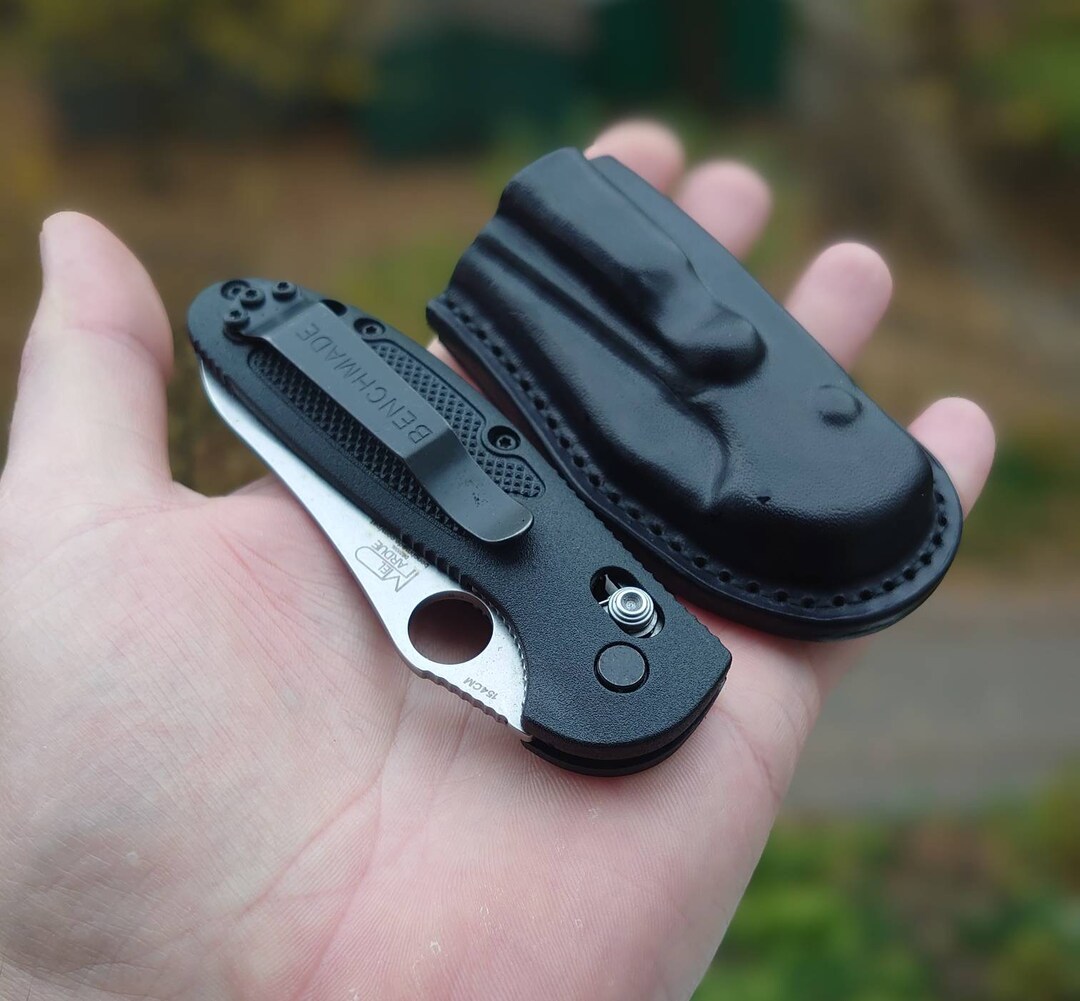 Horizontal Leather Sheath for Benchmade 555 Mini Griptilian Knife ...