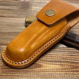 Horizontal Leather Sheath for Buck 110 Folding Hunter Knife / Buck 112 ...