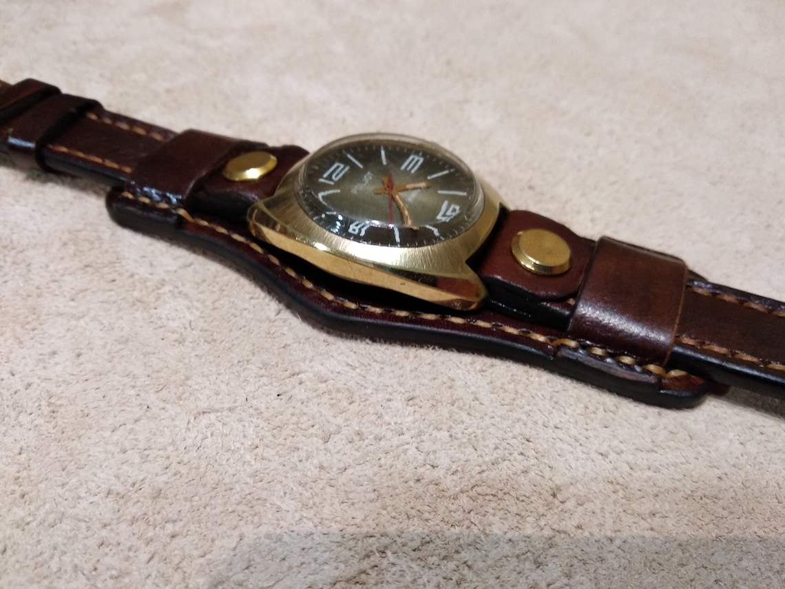 Genuine Brown Leather Watch Band Strap for ALL BRANDS 24mm 22 | Etsy