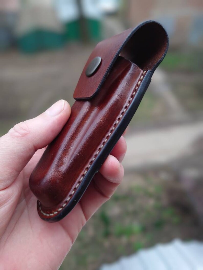Horizontal Leather Sheath for Buck 110 Folding Hunter Knife / - Etsy