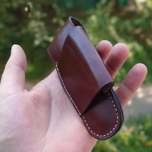 Horizontal Leather Sheath for Buck 110 Folding Hunter Knife / Buck 112 ...