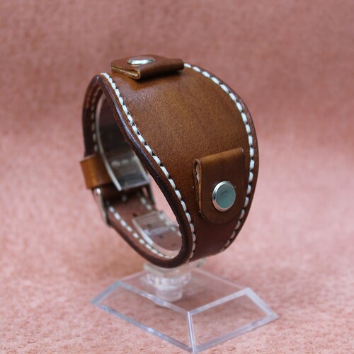 Leather Watch Cuff Handmade Men Women Wrist Band Artisan | Etsy