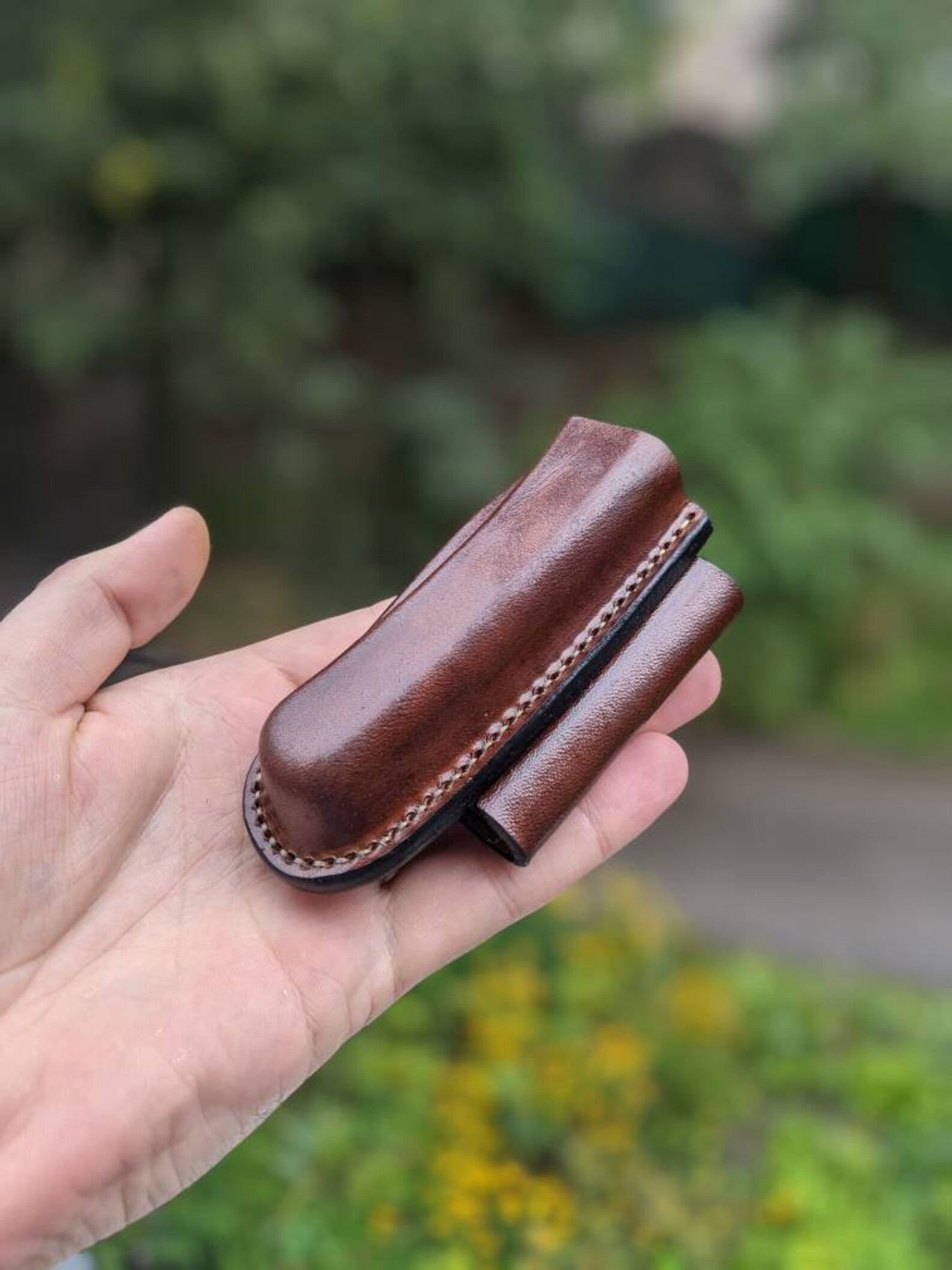 Horizontal Leather Sheath for Buck 110 Folding Hunter Knife / Buck 112 ...