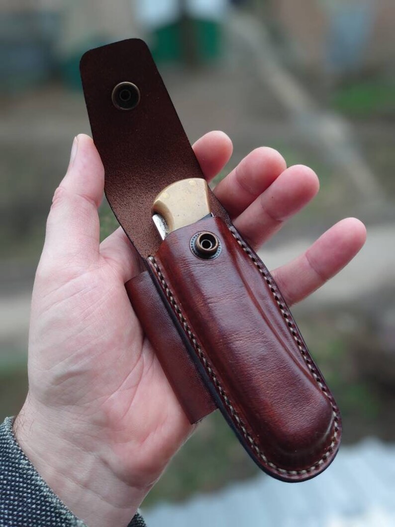 Horizontal Leather Sheath for Buck 110 Folding Hunter Knife / - Etsy