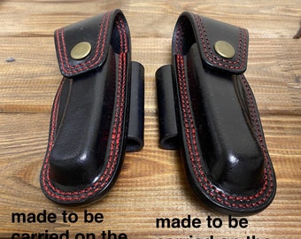 Vertical and Horizontal Leather Sheath for Buck 110 Folding Hunter ...