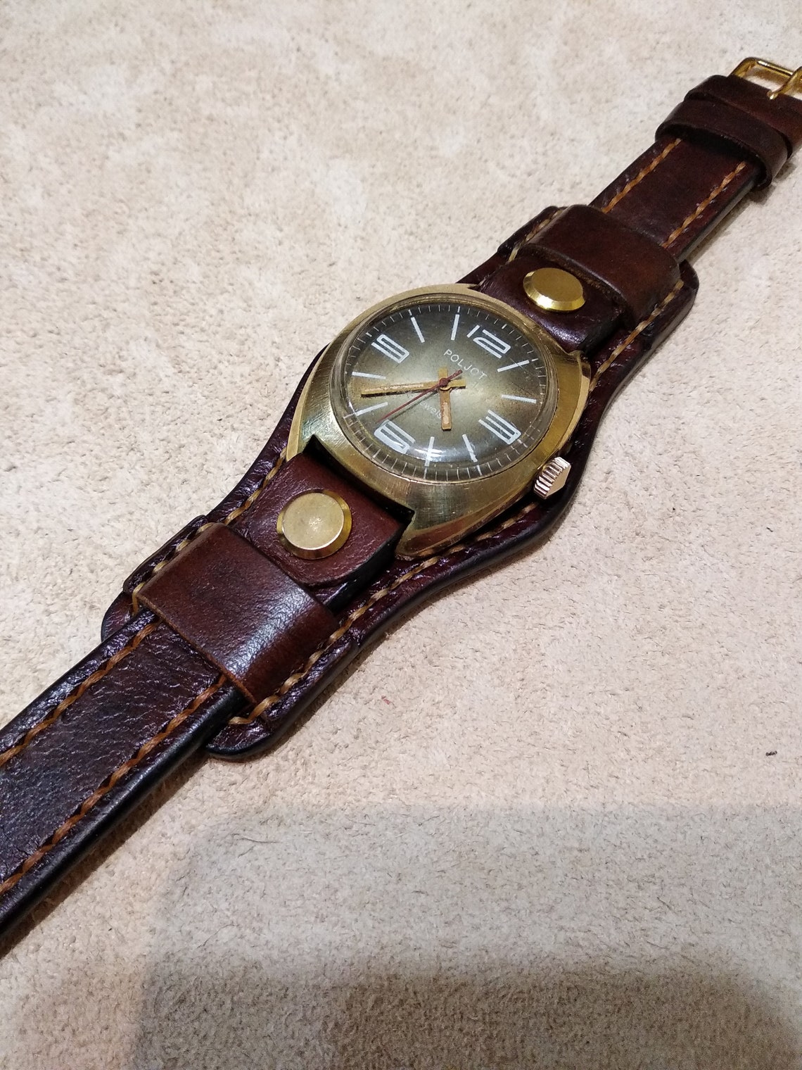 Genuine Brown Leather Watch Band Strap for ALL BRANDS 24mm 22 | Etsy