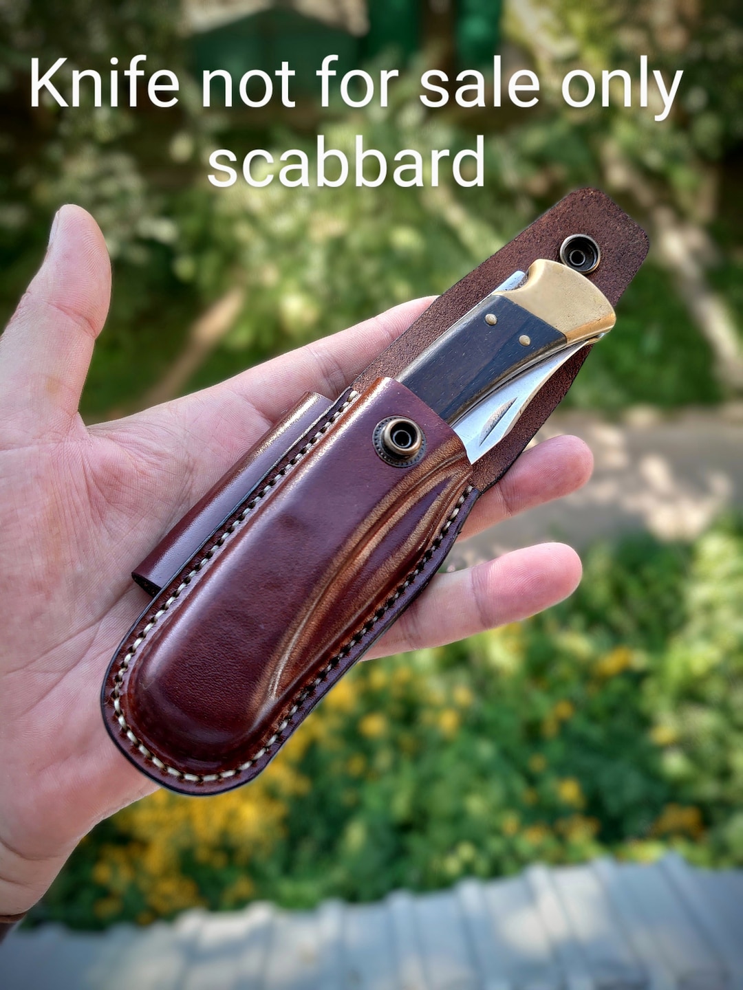 Horizontal Leather Sheath for Buck 110 Folding Hunter Knife / Buck 112 ...