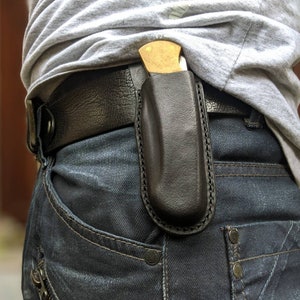 Vertical and Horizontal Leather Sheath for Buck 110 Folding Hunter ...