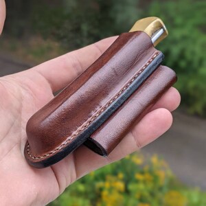 Horizontal Leather Sheath for Buck 110 Folding Hunter Knife / Buck 112 ...