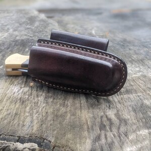 Horizontal Leather Sheath for Buck 110 Folding Hunter Knife / Buck 112 ...