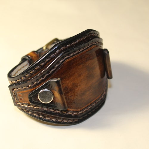 Leather Watch Cuff Handmade Men Women Wrist Band Artisan | Etsy