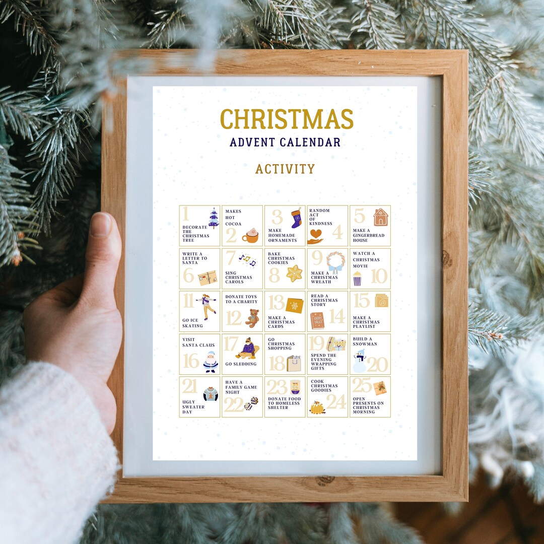 Printable Advent Activity Calendar in PDF JPG Format - Etsy