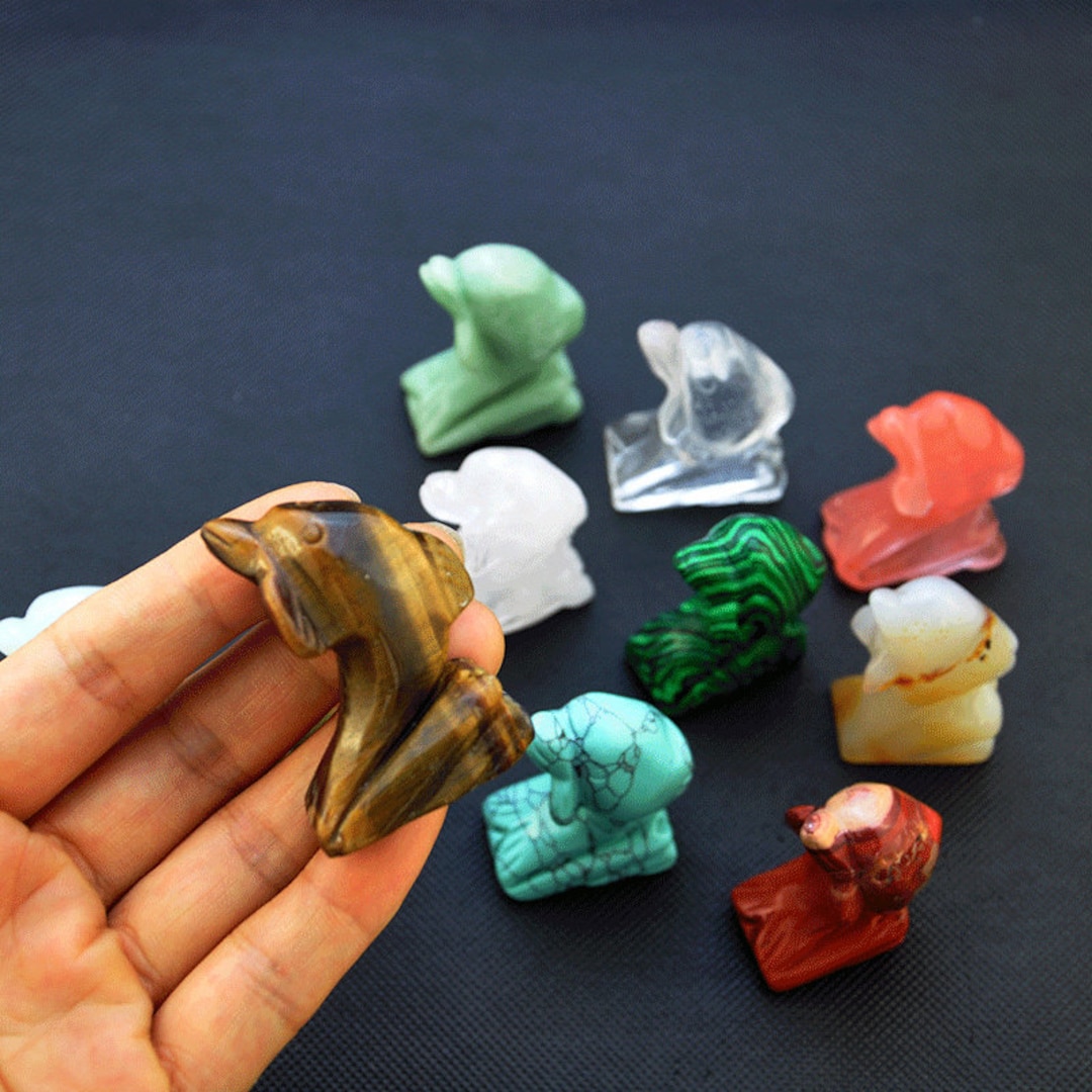 Dolphin Natural Gemstone Figurine，crystal Dolphin Stand，healing Animal ...