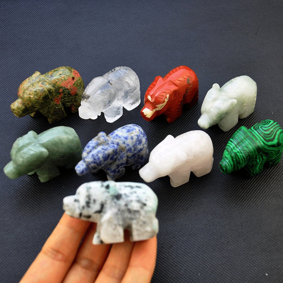 2 Inch Gemstone Bear Gems Decor,crystal Animal Home Decor,natural ...