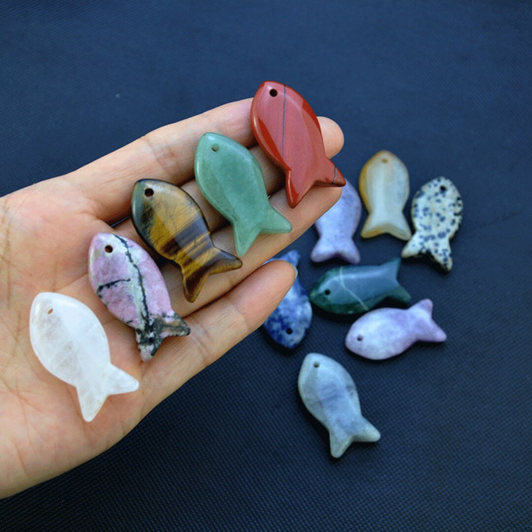 Crystal Fish Pendant,natural Gemstone Fish Necklace Pendant,fish ...
