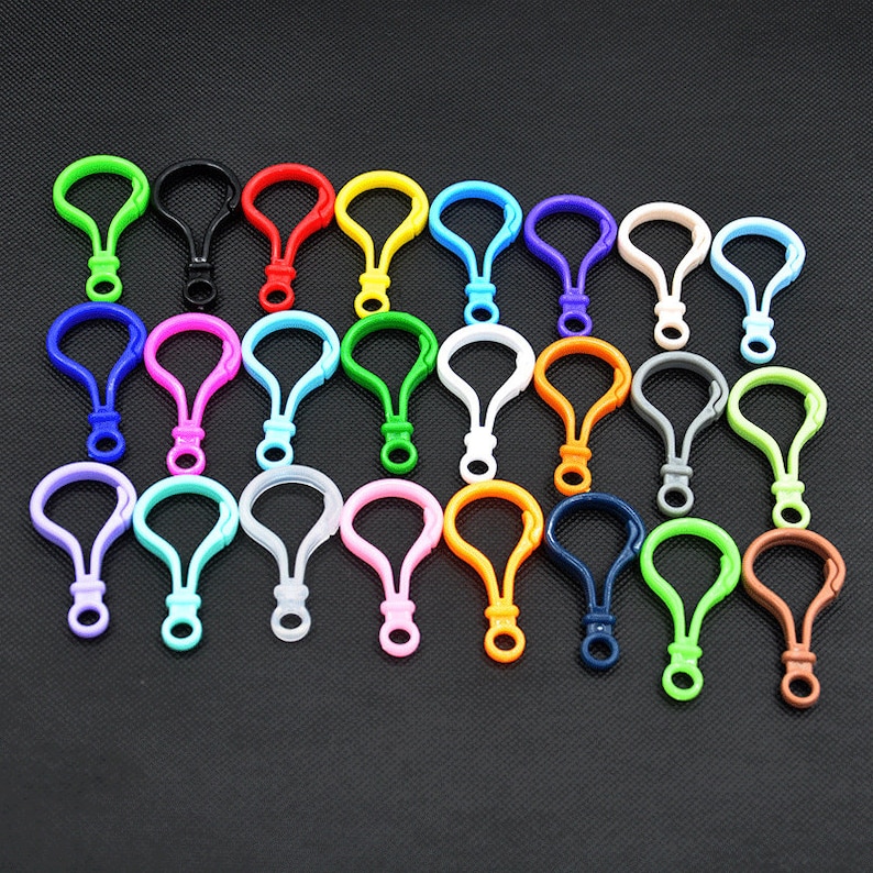Mixed Color Plastic Key Chain Holders Clasps,diy Jewelry Making Craft ...