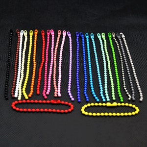 4.5'' Long Ball Chain Connector, Mixed Color Ball Chain Keychain Link ...