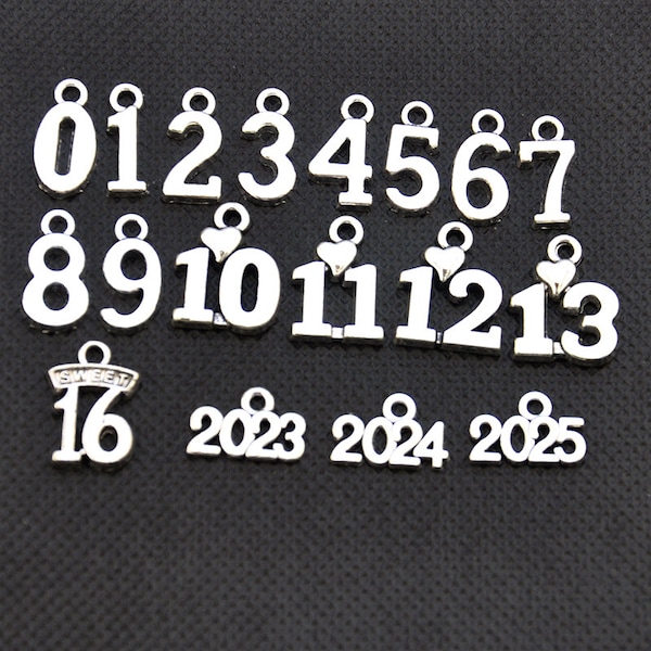 Number Charms - Etsy