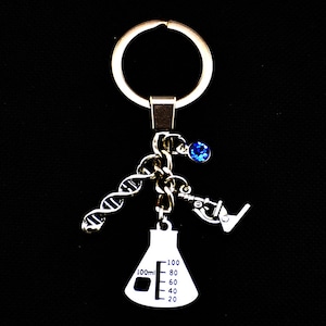 Science Keychain , DNA Gift, Biochemistry Gift,beaker Keyring ...