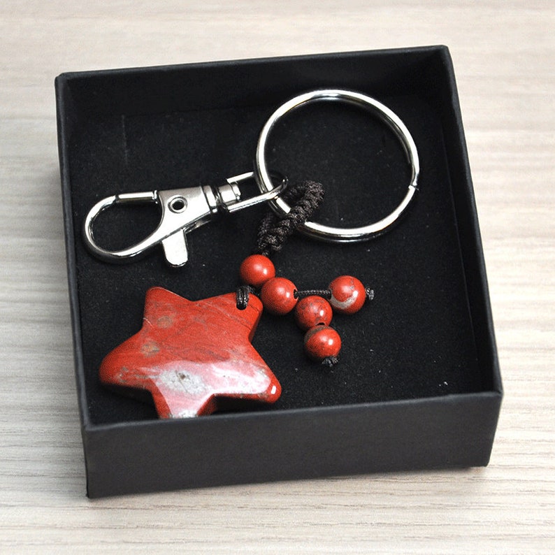 Gemstone Star Key Chain，healing Crystal，bag Accessory，macrame Quartz ...