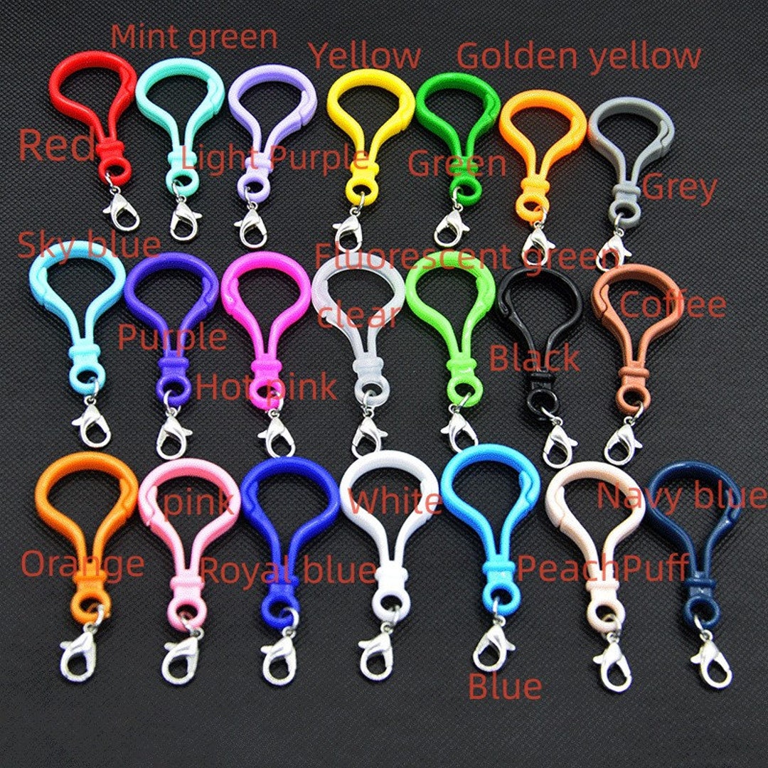 Mixed Color Plastic Key Chain Holders Clasps,diy Jewelry Making Craft ...