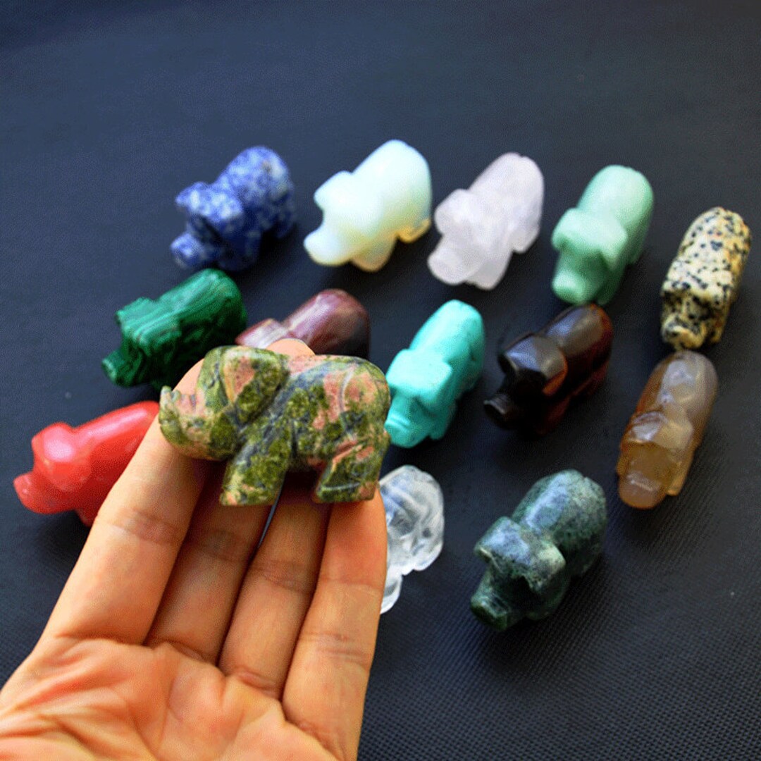 2" Hand Carved Gemstone Pig，carved Stone Animal Carving，rock Home ...