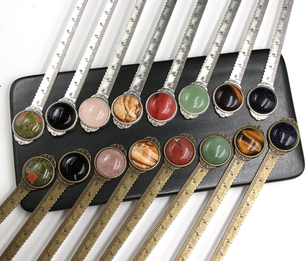 Planner Bookmarks,vintage Style Ruler Bookmark,decorative Stone Gem ...