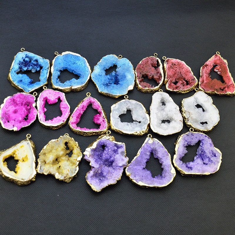 Geode Pendant - Etsy