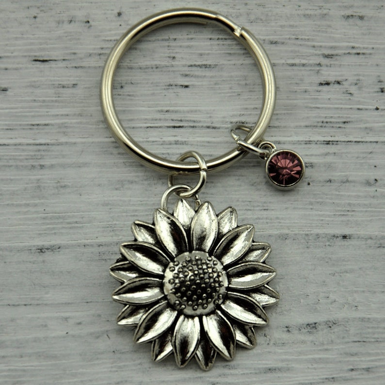 Sunflower Keychain Personalized Sunflower Keychain Sunflower - Etsy