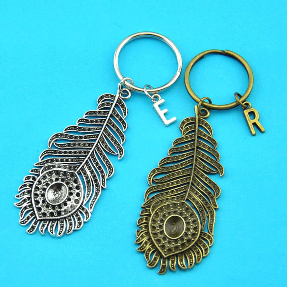 Peacock Feather keychainFeather keychain Feather gift key | Etsy