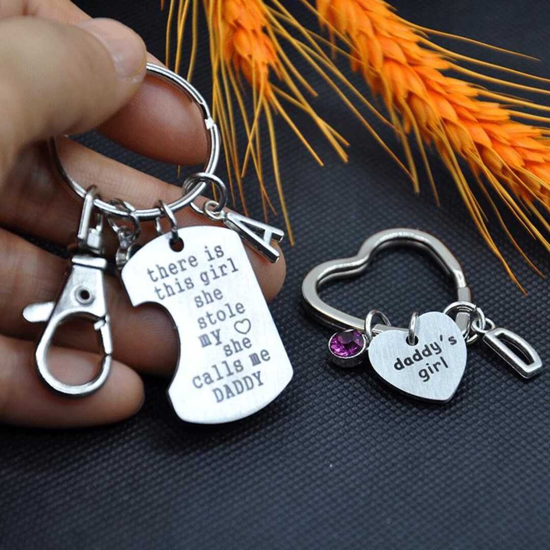 Father Daughter Keychain Set,there is This Girl She Stole My Heart ...