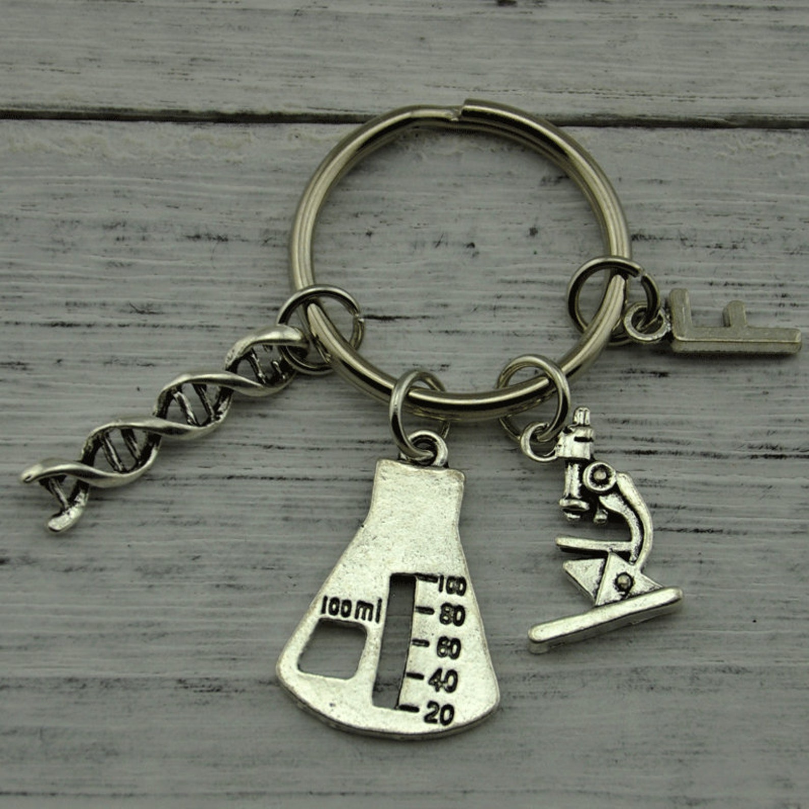 Biochemistry Worker Gift DNA Charm KeyringBeaker | Etsy
