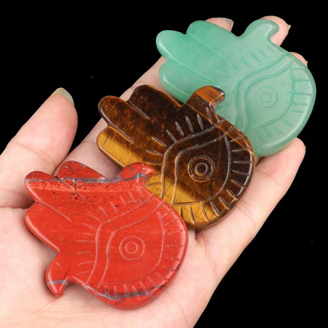 Gemstone Evil Eye Carving.hamsa Hand Protection.evil Eye Protection ...