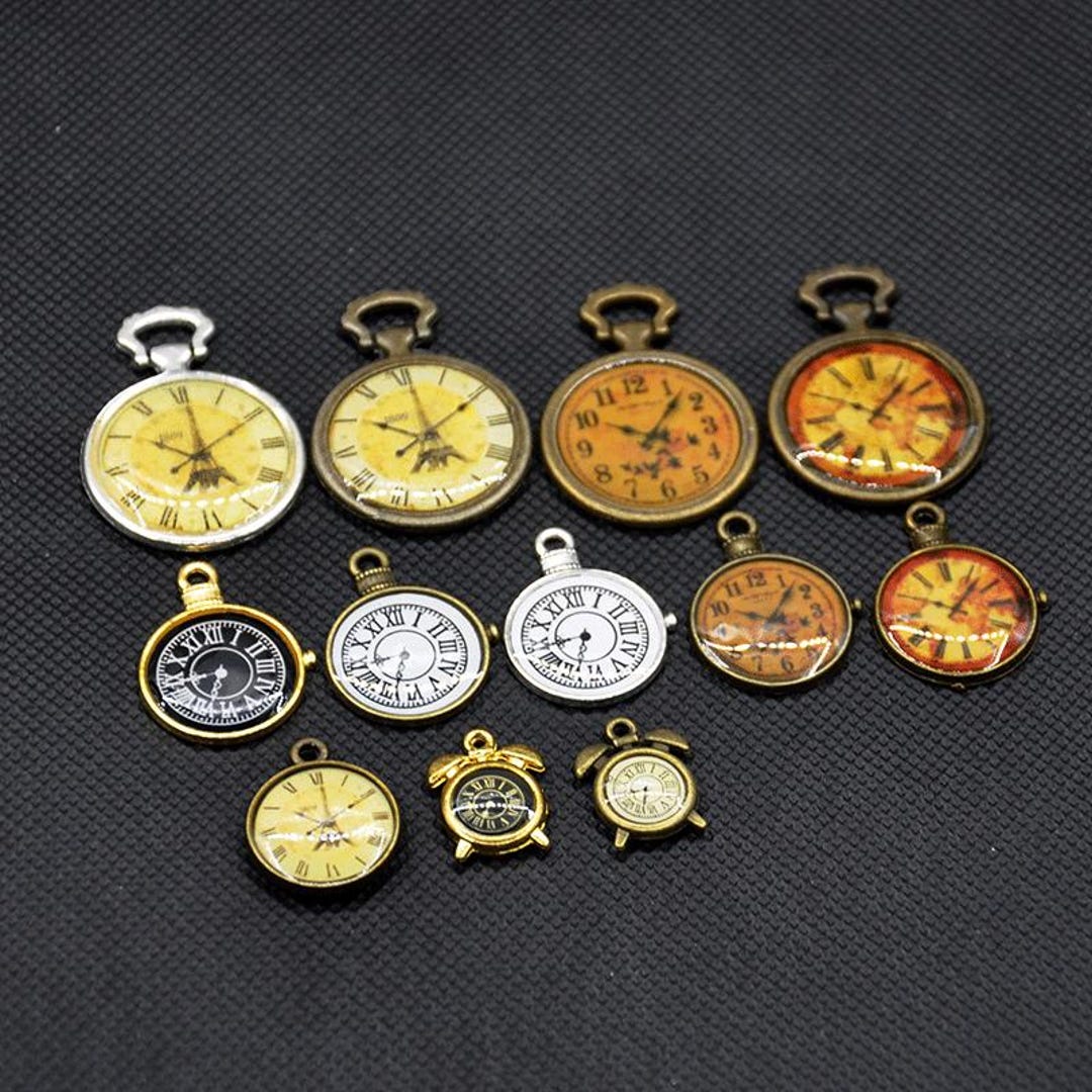 Enamel Clock Charms， Time Piece Watch Jewelry Making，roman Numerals ...