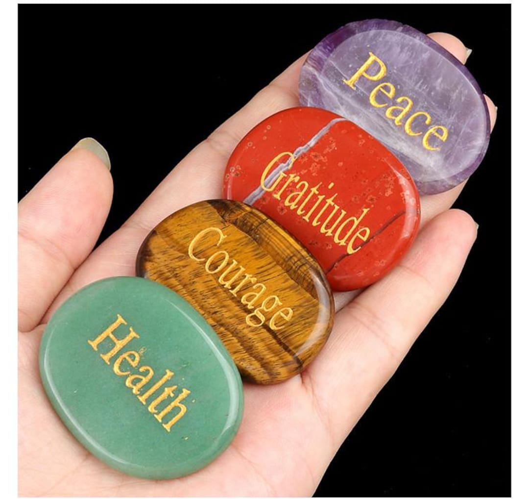 Inspirational Stones，power Stones,engraved Natural Agate Quartz ...