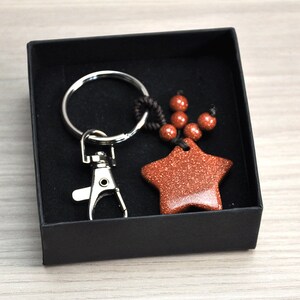 Gemstone Star Key Chain，healing Crystal，bag Accessory，macrame Quartz ...