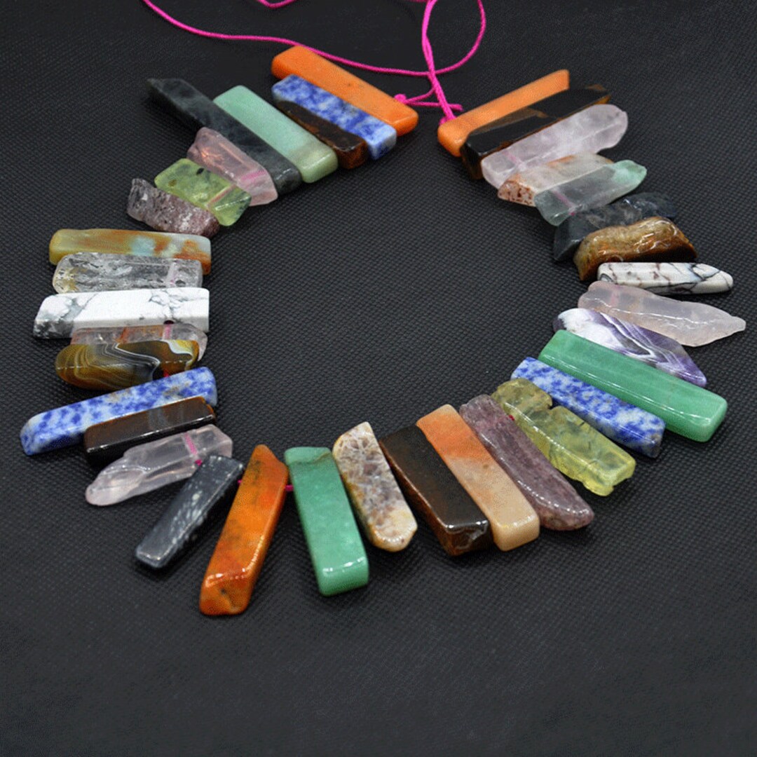 Natural Raw Mineral Gemstone Slab Slice Nugget Smooth Beads,graduated ...