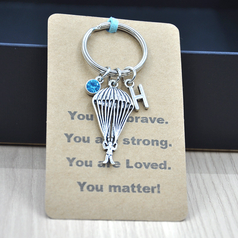 Parachuter Gift Custom Keychainparachute Keychainairborne - Etsy