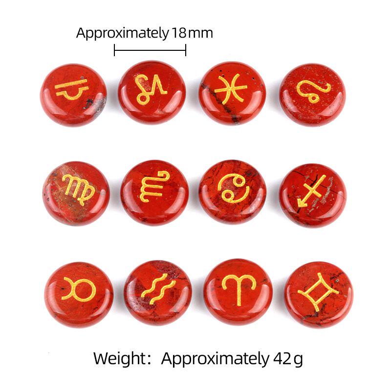 12 Stone Engraved ASTROLOGY Runes Set，constellation Runes Set ...