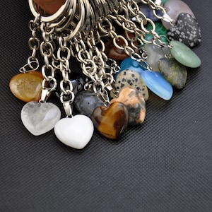 2-100pcs Mixed Crystal Heart Keychain，hand Carved Crystal Key Chain ...