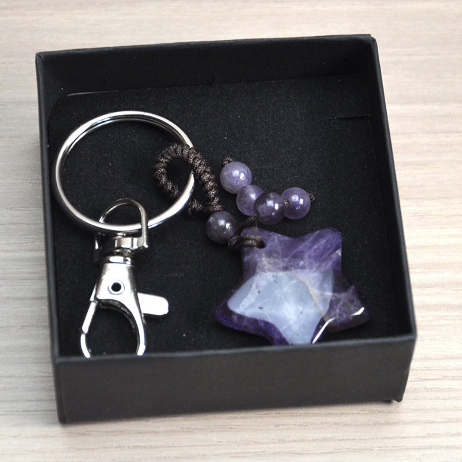 Gemstone Star Key Chain，healing Crystal，bag Accessory，macrame Quartz ...
