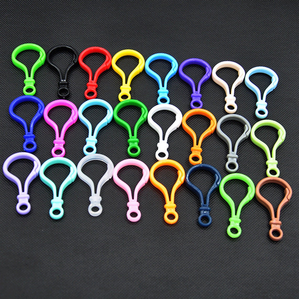 Mixed Color Plastic Key Chain Holders Clasps,diy Jewelry Making Craft ...
