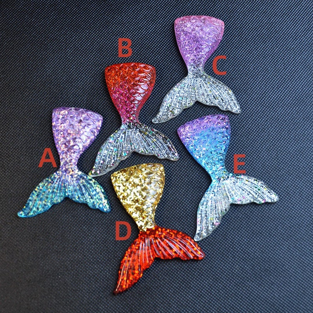 Flat Back Resin Large Mermaid Resin, DIY Headband Supply，mermaid Tail ...