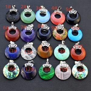 Natural Donuts Pendant,bail Side Hole Crystal Donut Peace Buckle ...