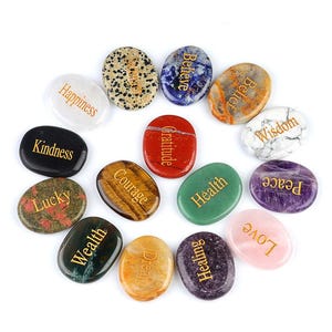 Inspirational Stones，power Stones,engraved Natural Agate Quartz ...