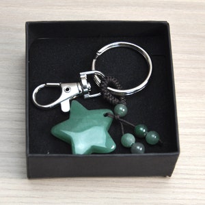 Gemstone Star Key Chain，healing Crystal，bag Accessory，macrame Quartz ...