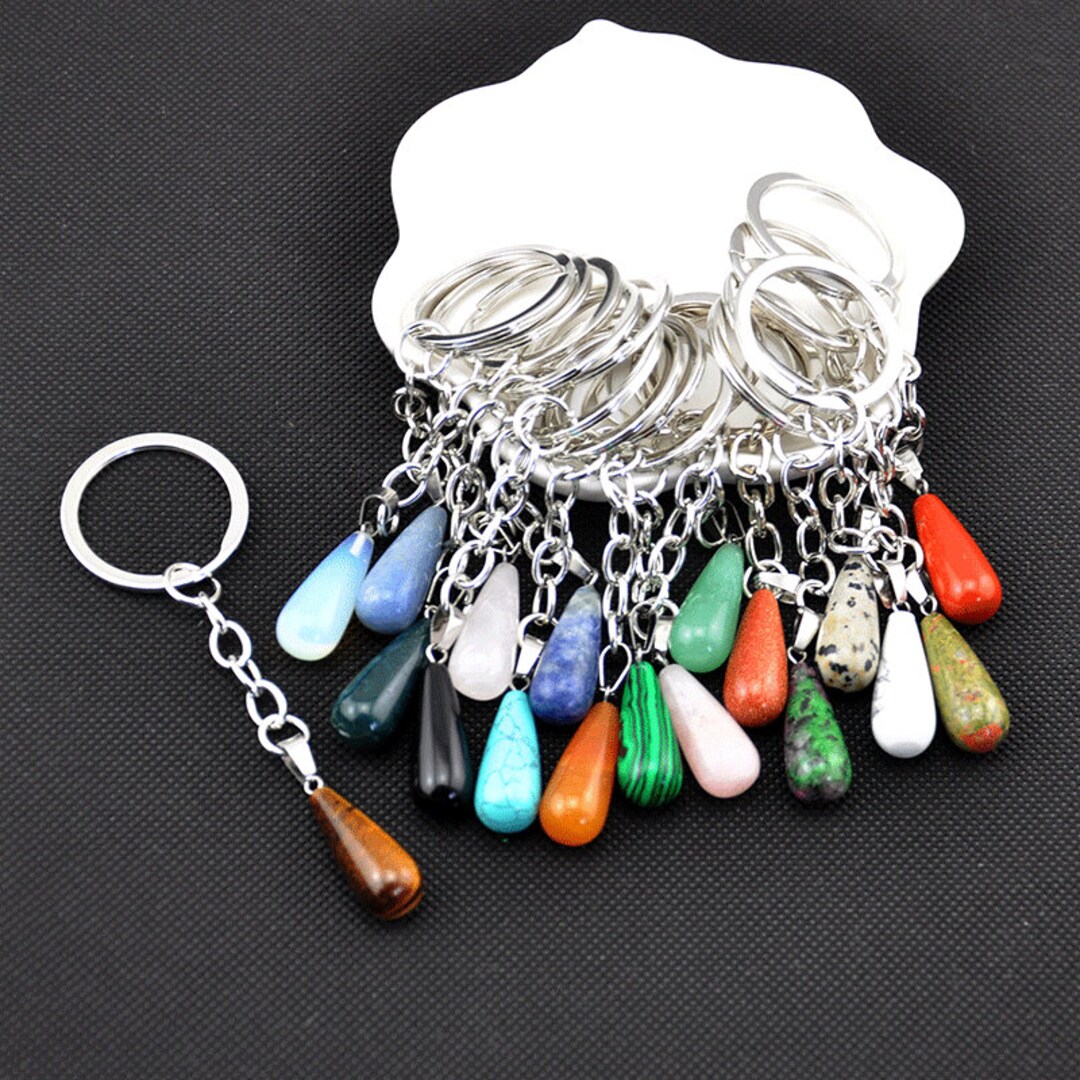 Bulk Wholesale 2-100pcs Mixed Crystal Water Drop Pendants Keychain，hand ...